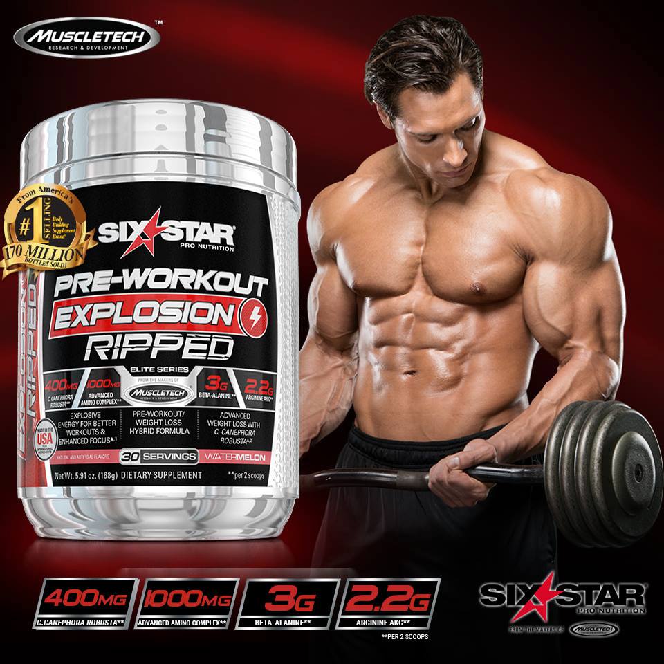 Six Star Pre-Workout Explosion Ripped (30Serving) พรีเวิร์คเอ้าท์ เผาผลาญ ลดไขมัน เพิ่มพละกำลัง ...