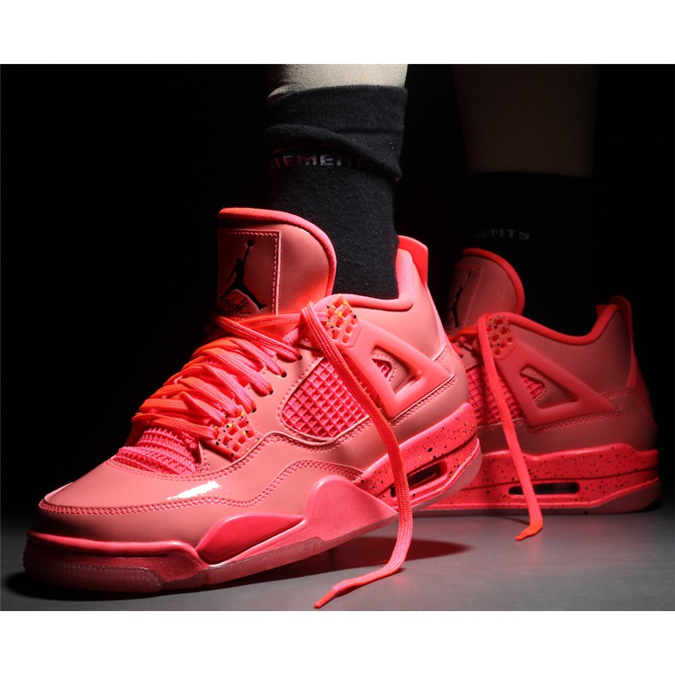 Air Jordan 4 Hot Punch AJ4 Joe4Showy Pink Patent Leather Female ...