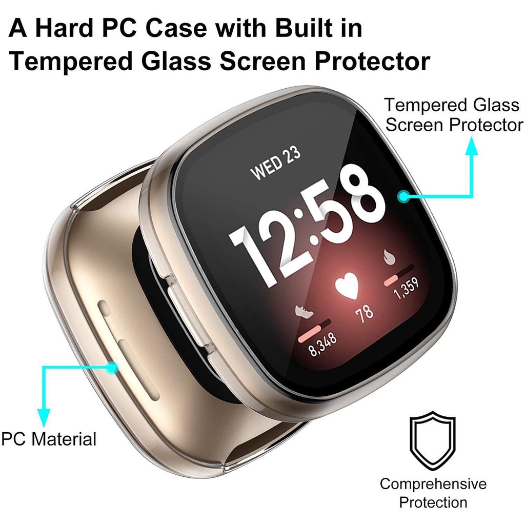 TOP Accessories Case Cover Hard Screen Protector Tempered Film New ...