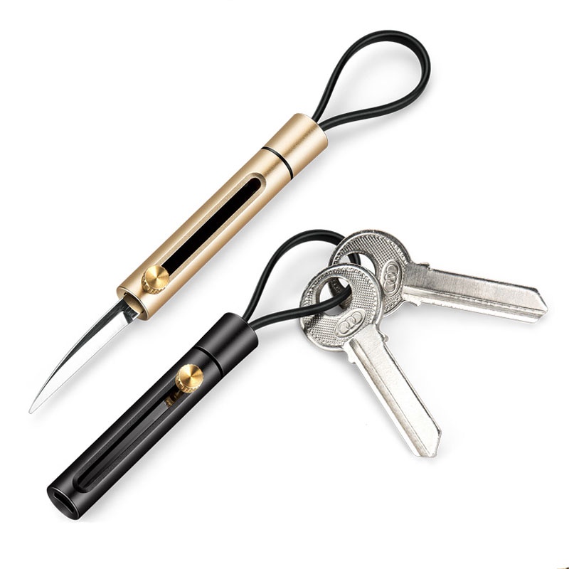 Defense Tactical EDC Aviation Aluminum Keychain with Cutter Knife Car ...