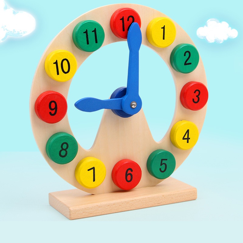 การเรียนรู้และการศึกษาChildren Montessori Wooden Clock Toys Cognition ...