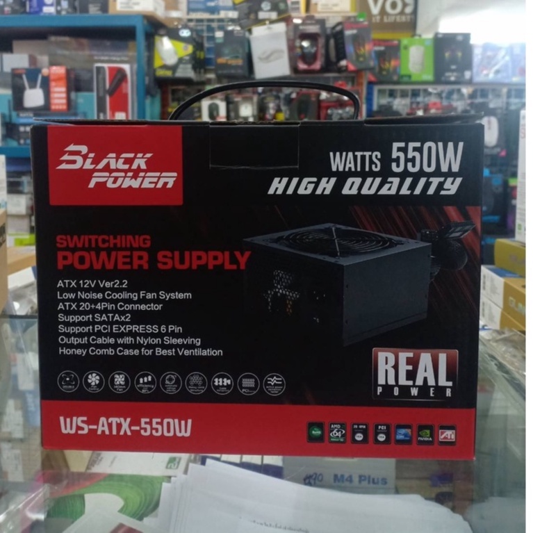 Power supply 550w Black Power Watts 550 w ws-ATX-550 w | Shopee Thailand