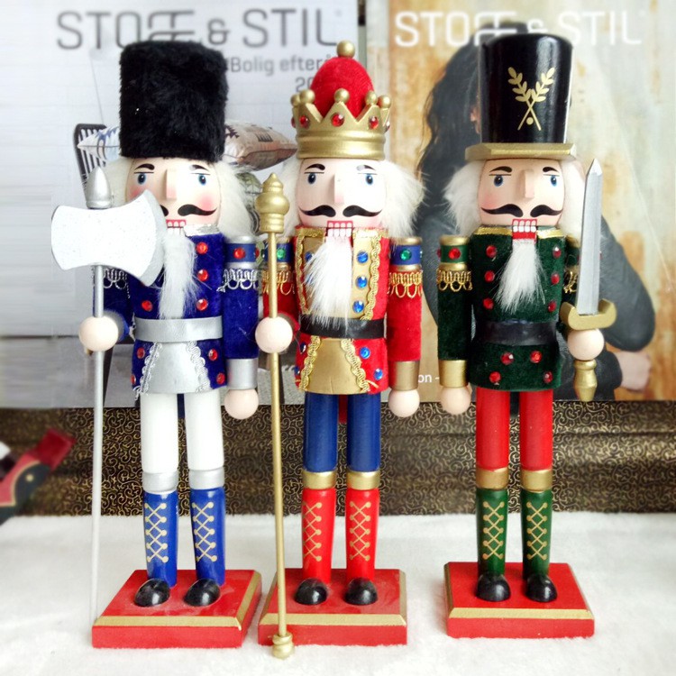 30cm Nutcracker Puppet Soldier Wooden Christmas Doll For Home ...