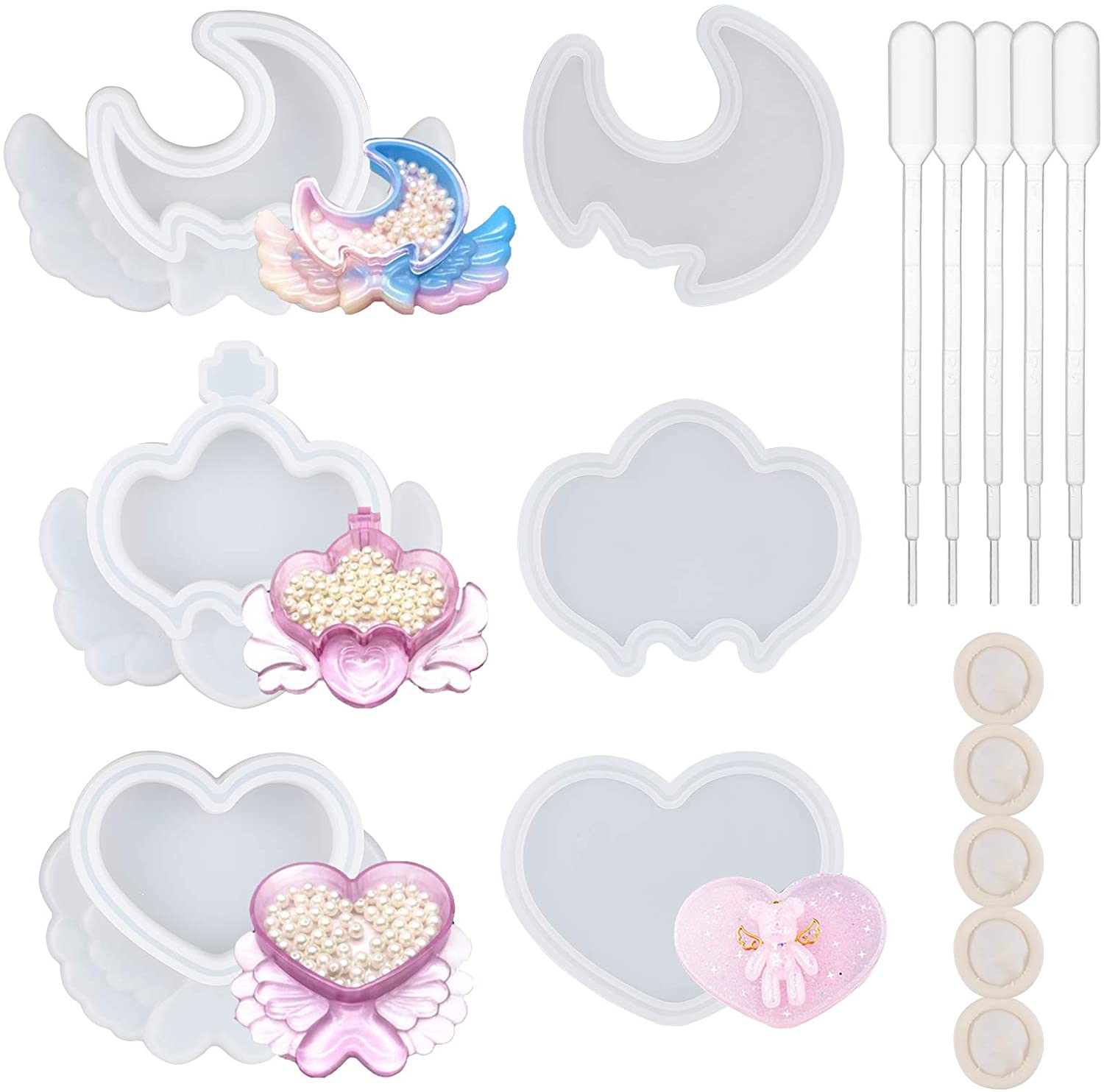 BeeBeecraft 13PCS Box Epoxy Resin Molds 3-Shape Jewelry Box Molds with ...