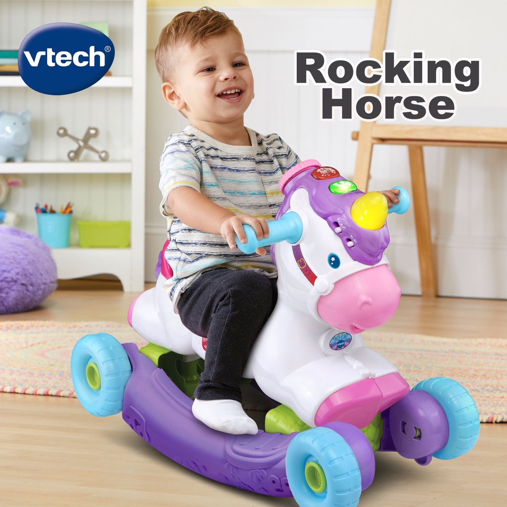 VTech 2 in 1 Rocking Horse and Ride-on Toys Music Light Learning ...
