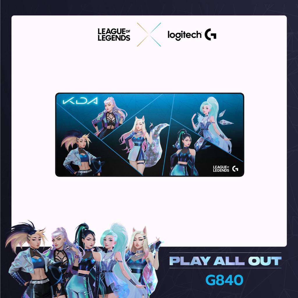 Logitech G840 KDA XL Cloth Gaming Mouse Pad 3mm Thin Stable Rubber Base ...