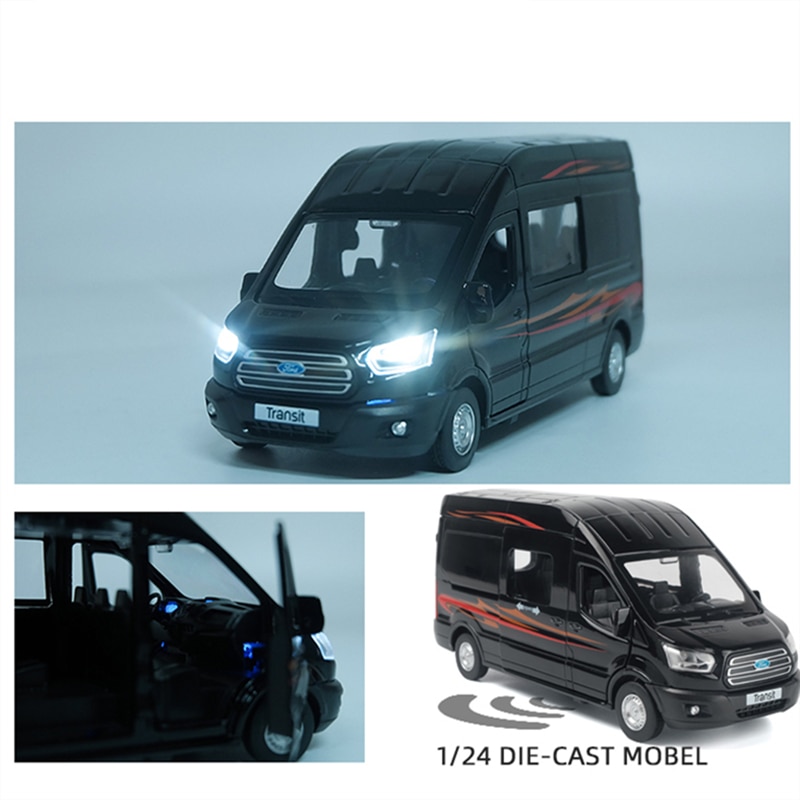 134 Diecast FORD Transit Alloy Business urose Vehicle Car Model Sound ...