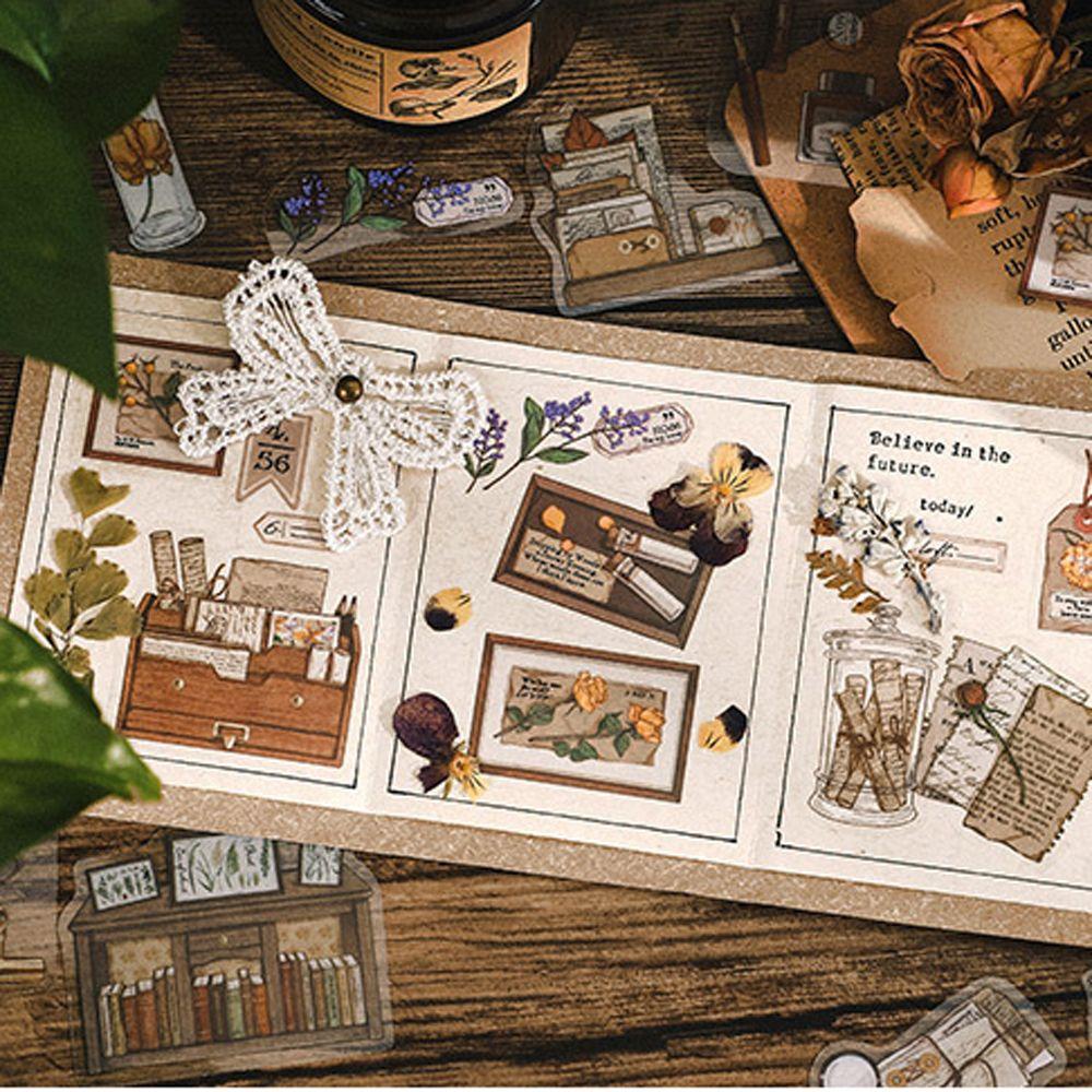 AARON1 Creative Sticker Vintage Sticker School Stationery Decorative ...