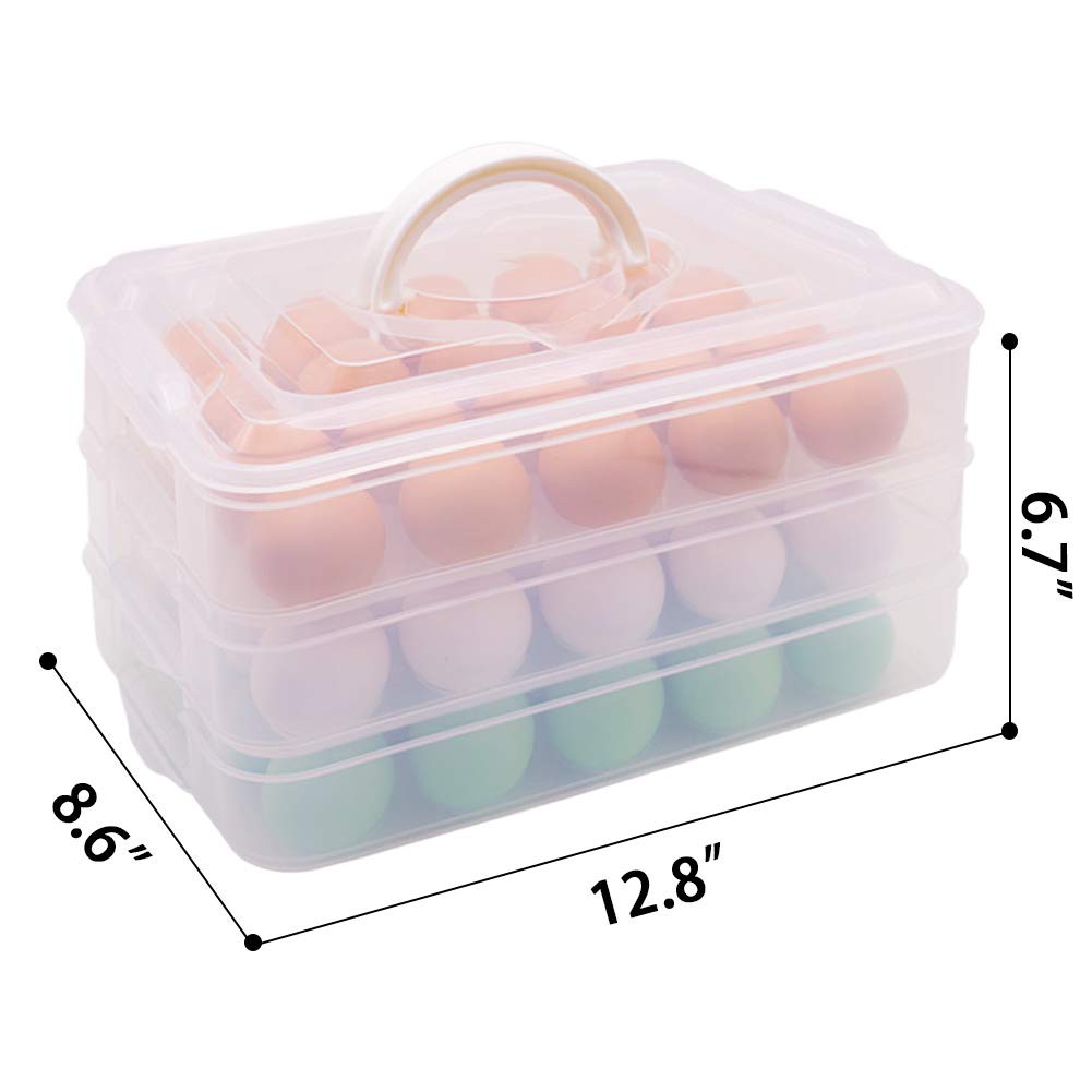 “in stock”Egg Holder, 3-Layer Deviled Egg Tray with Lid Egg Carrier Box ...