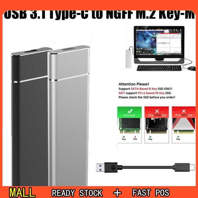 อะแดปเตอร์แปลง M . 2 NGFF to USB 3.1 Type-C SATA SSD Enclosure Case ...