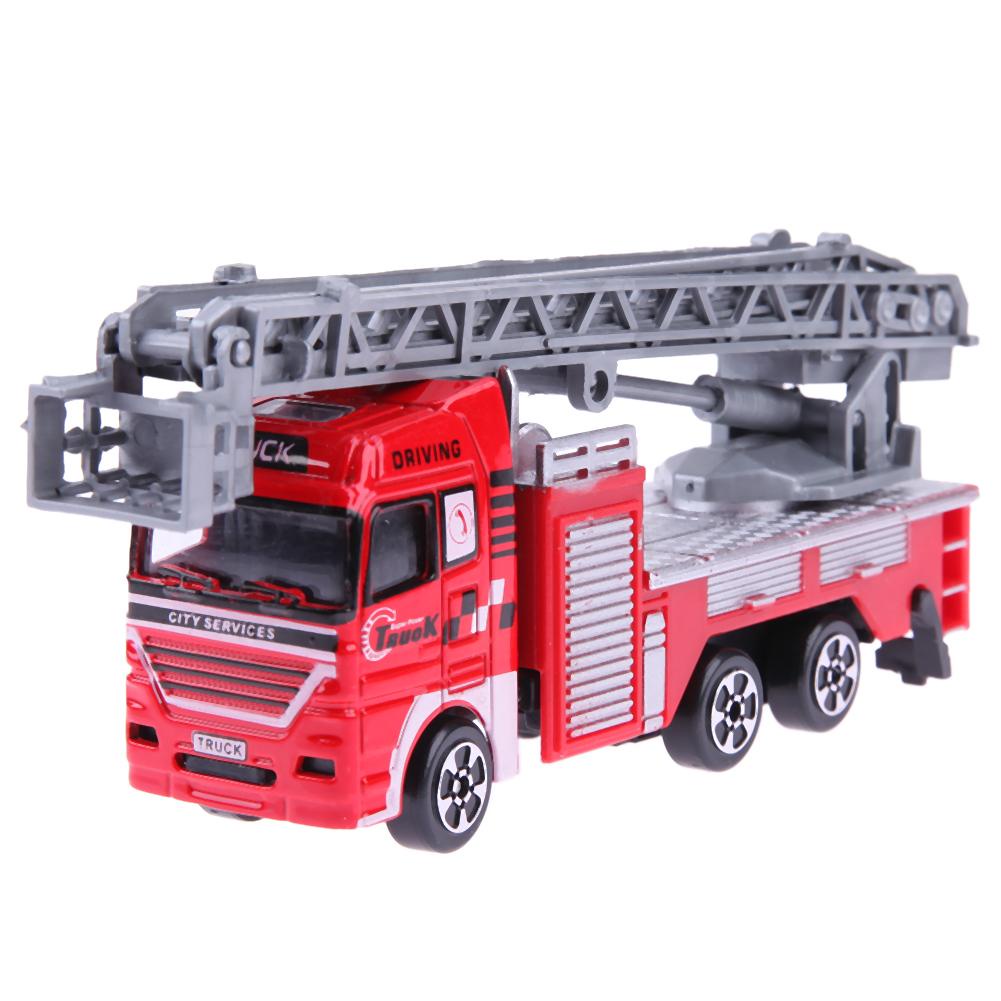 High Simulation Mini Fire Engine Model Alloy Vehicles Truck Toy Kids ...