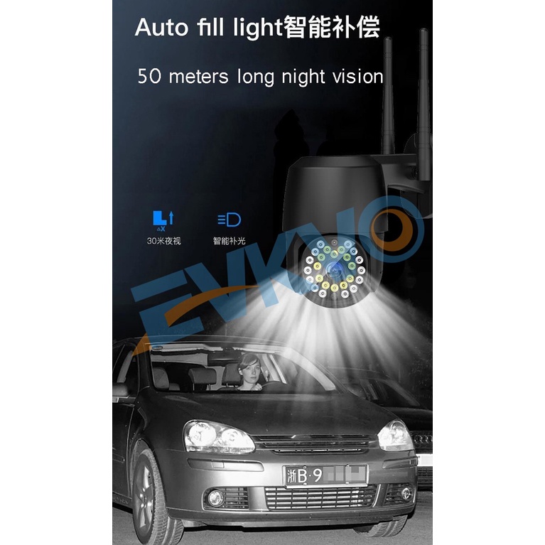 EVKVO - 360eyes 5MP Auto tracking Wireless WIFI IP Camera Outdoor PTZ ...