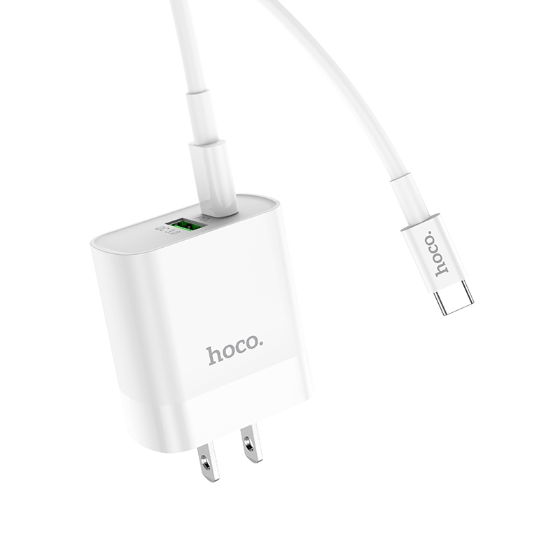 Hoco C80 หัวชาร์จ ชาร์จเร็ว 20 วัตต์ 2 ช่องชาร์จ (TYPE-CUSB) พร้อมสาย C ...