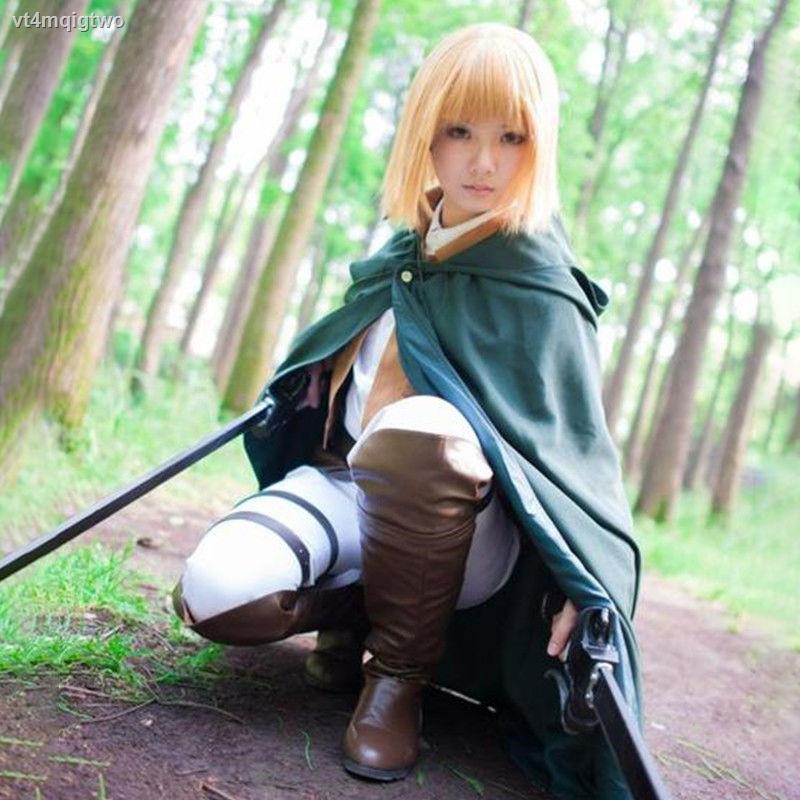 แฟชั่นอะนิเมะญี่ปุ่นโจมตียักษ์ใหญ่ Allen Mikasa cos สูทเสื้อคลุมสีเขียวเครื่องแต่งกายคอสเพลย์ ...