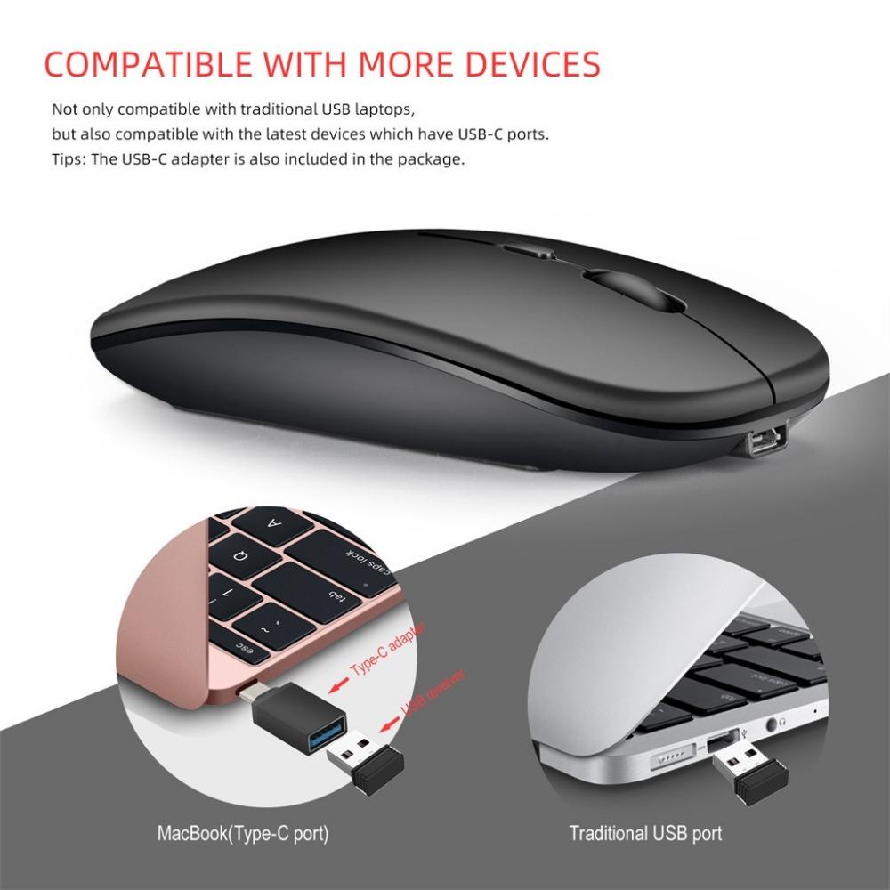 Wireless Touch Mouse Optical USB Receiver Slim Silent Ergonomic Magic Mice For Apple Mac OS ...