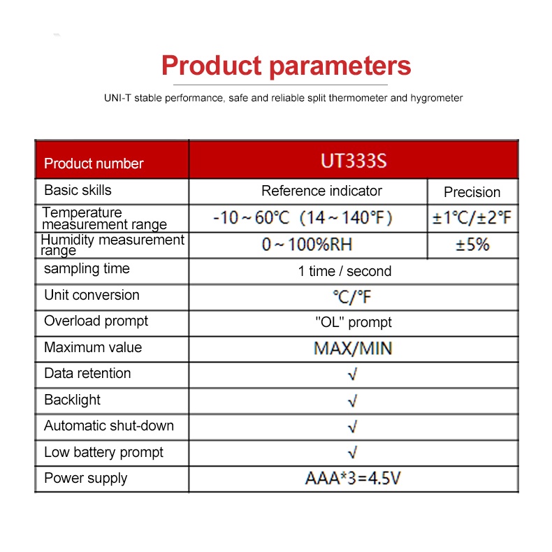体温枪UNIT UT333S Mini Temerature Humidity Meter Outdoor Hygrometer ...