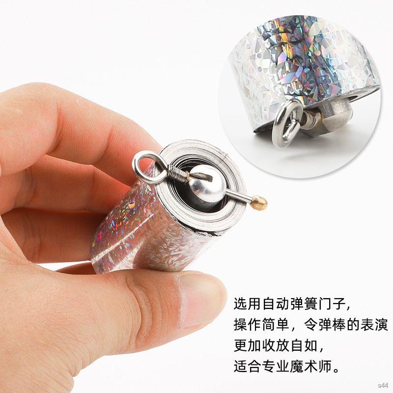 ☑℡【Magic Wand】Creative magic props Golden hoop rod steel bullet rod ...