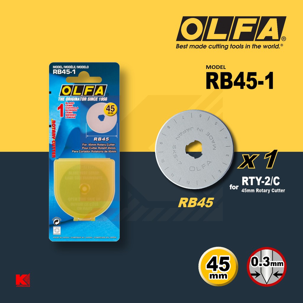 ใบคัตเตอร์ OLFA รุ่น RB45-1 แบบตัดขาด (ใช้กับรุ่น RTY-2/C) | Shopee Thailand