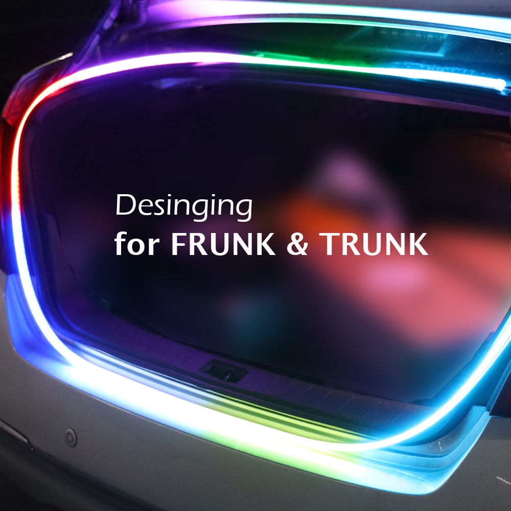 Auto Frunk Ambinet LED Strip Modification Lighting Multi-Color Flashing ...