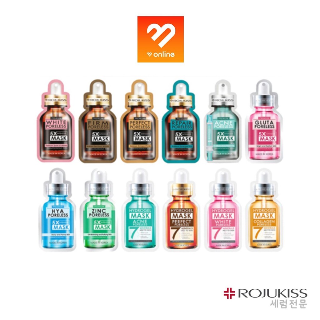 ส่ง!! Rojukiss Premium 5X Intensive Zinc / Hydrogel Collagen Mask โรจ ...