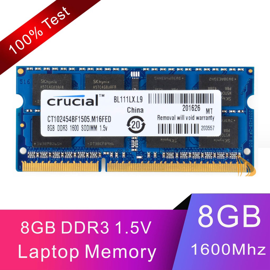 Crucial ครูเชียล 8GB 2Rx8 PC3-12800S SODIMM RAM Laptop Memory Intel ...