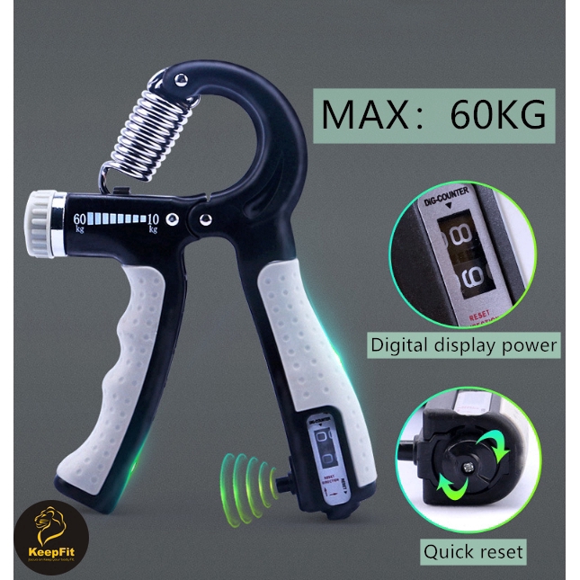 Keepfit Adjustable Heavy Grips Hand Gripper digital display Gym Power ...