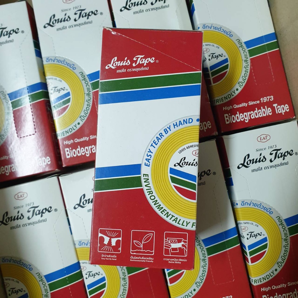 Louis Tape (ยกแพค 12 ม้วน) เทปใส สก็อตเทปใส หลุยส์ ขนาด 12 นิ้ว แกน 1 ...