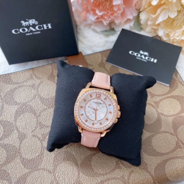 ️พร้อมส่ง COACH #14503151 MINI BOYFRIEND PINK LEATHER ROSE GOLD CASE ...