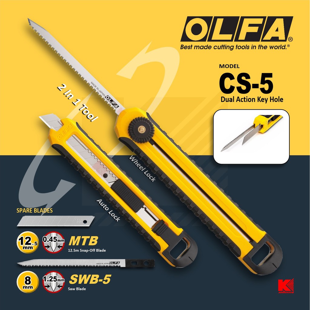 คัตเตอร์ OLFA รุ่น CS-5 (เลื่อยมือ + มีดคัตเตอร์ในตัวเดียวกัน) | Shopee Thailand