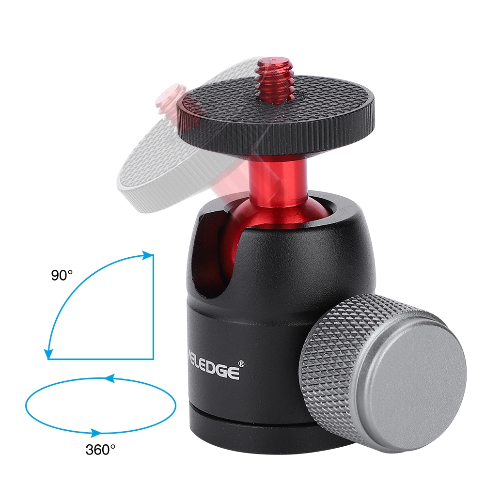 VELEDGE Aluminum Alloy 360° Swivel Mini Ball Head 1/4" Screw Mount ...