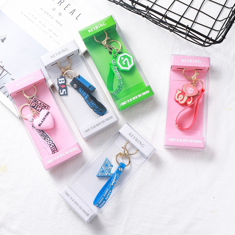 ღღBTS BLACKPINK TWICE Seventeen GOT7 Keychain Kpop key ring Pendant ...