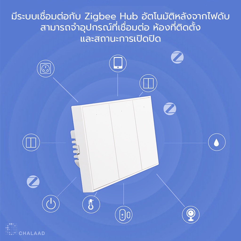 Zemismart Zigbee Smart Wall Light Switch ชุดสวิตช์ไฟอัจฉริยะ สั่งผ่านแ ...