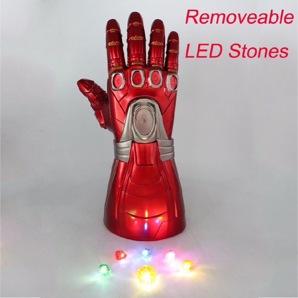 Iron Man LED Gloves Tony Stark Thanos Gauntlet Avengers Endgame Stones ...