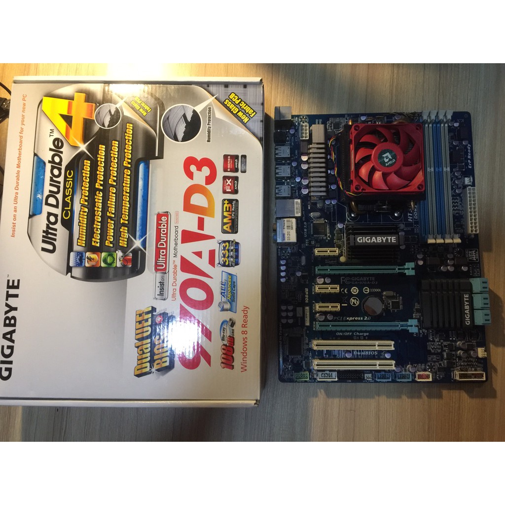 เมนบอร์ด AM3+ GIGABYTE GA-970A-D3 (rev. 3.0) กล่องครบ + ฝาหลัง ...