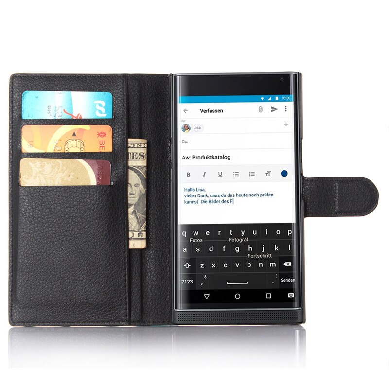 BlackBerry leather case foldable leather case wallet luxury mobile ...