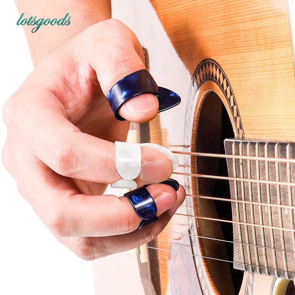 (Lo) 12x ปิ๊กกีต้าร์ Plectrums Sheath Thumb Finger สําหรับเบสไฟฟ้าอะคู ...