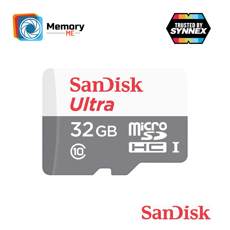 SANDISK เมมโมรี่การ์ด Micro SD card Ultra 32 GB 100MBs Read SPEED Class10 (SDSQUNR-032G-GN3MN ...