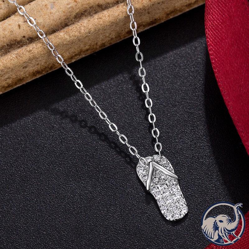 S925 สร้อยคอเงินโพรงกระดูกไหปลาร้าโซ่หนังสือสีแดงขนาดเล็กแฟชั่นรองเท้า ...