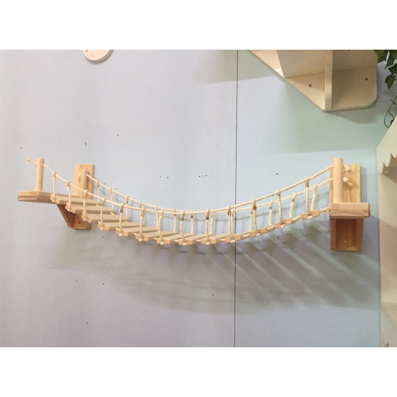 90cm Cat Bridge Climbing Frame Wood Pet Cat Tree House Bed Hammock ...