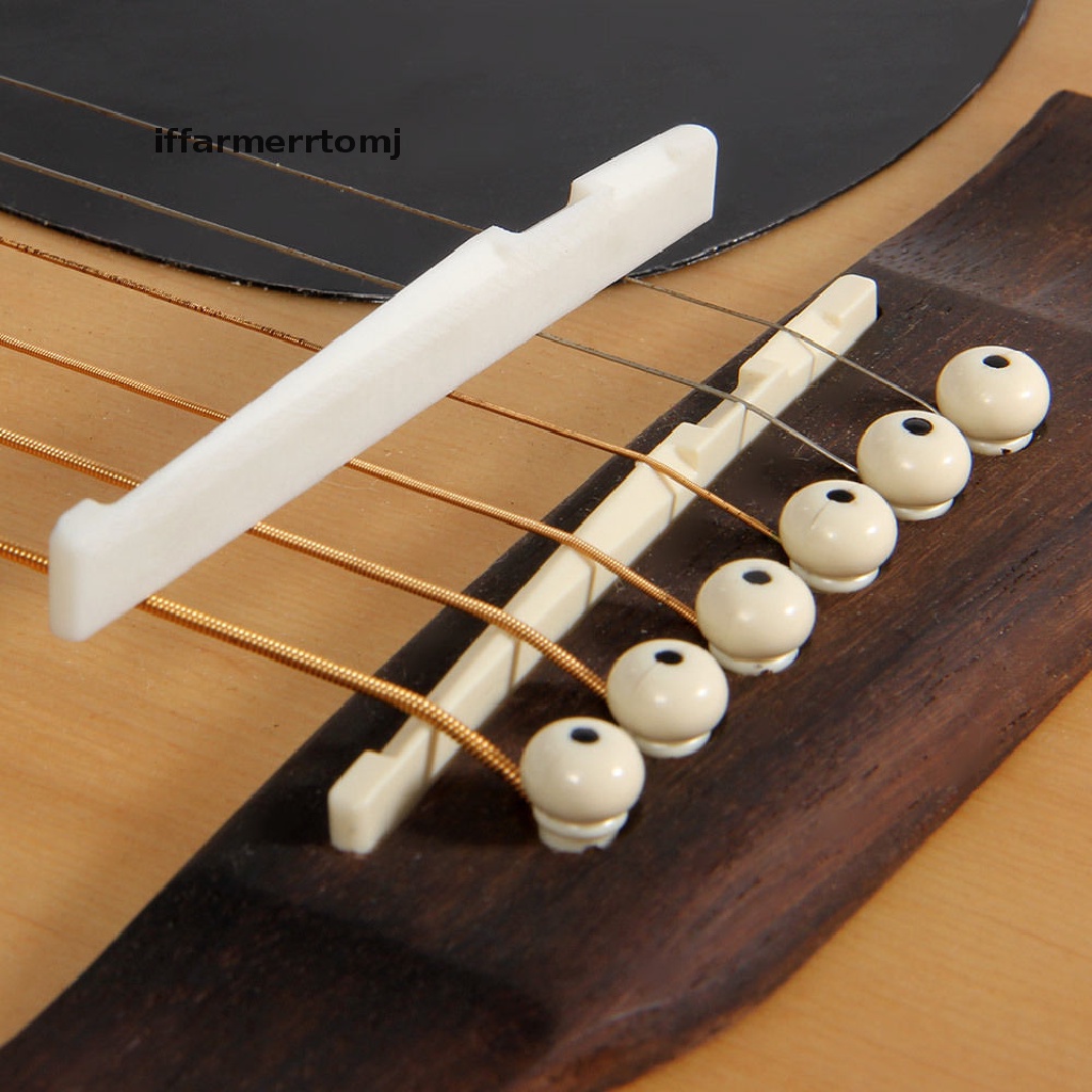 {iffarmerrtomj} Ivory Buffalo Bone Bridge Saddle And Slotted Nut For 6 ...