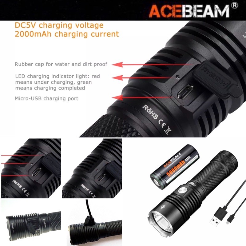 ACEBEAM EC60 2000LMS 90800CD 603M - emergencygearbackpack - ThaiPick