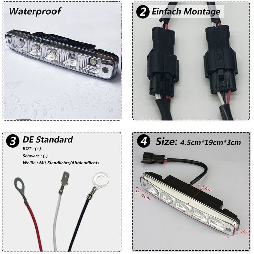 In Stock2pcs 10w 12v Super Bright Led Daytime Running Light Car ...