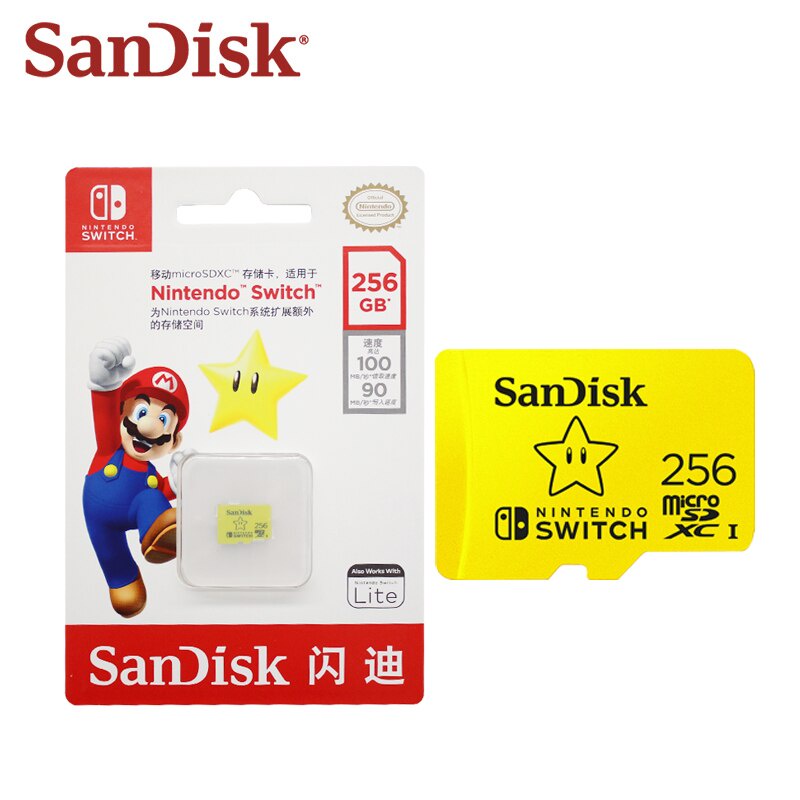 256GB MicroSD Card Nintendo Switch Authorized Mario Theme 128G TF Card ...