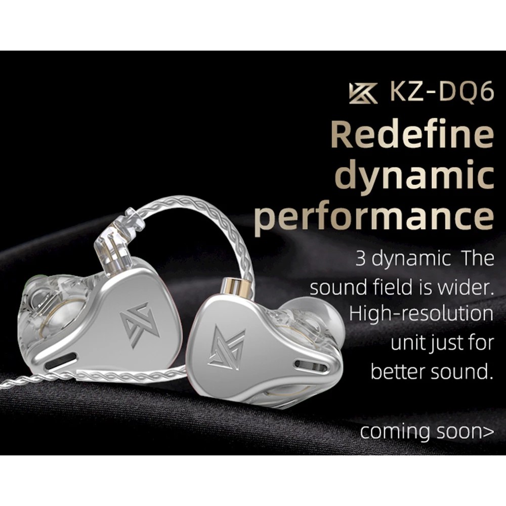 Kz DQ6 3DD ชุดหูฟังอินเอียร์ HIFI พร้อมสายเคเบิล 2PIN ZAX ZSX ASX ZS10 PRO AS12 AS16 ZSN PRO C12 ...