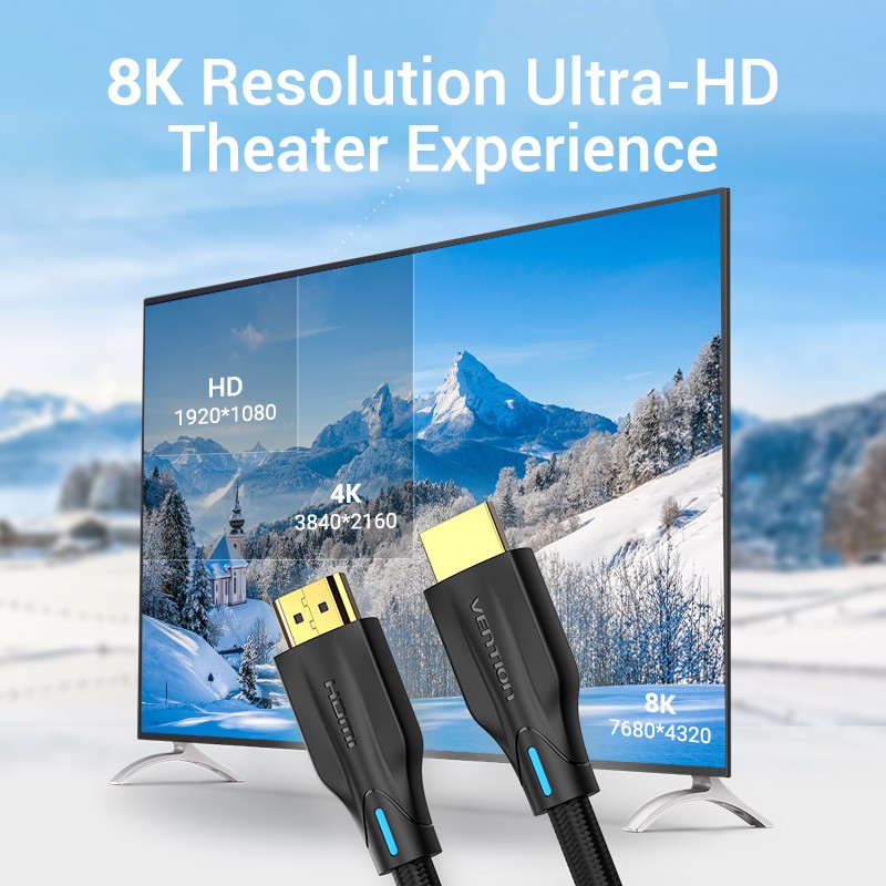 Vention สาย HDMI 2.1 8K 3D 1080P HDMI อะแดปเตอร์ สําหรับ HDTV LCD ...