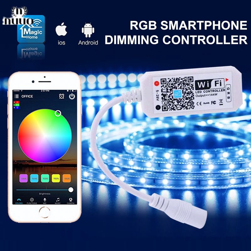 ⋐⋐ Smart WiFi Controller LED Strip RGB Color Changing Wireless Remote ...