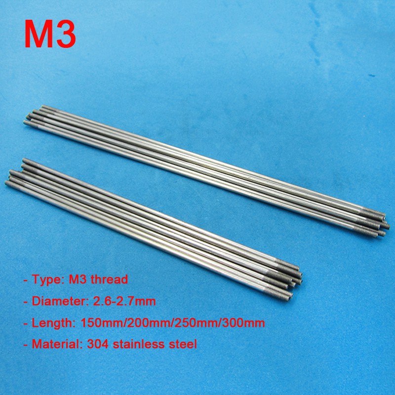 แท่งสแตนเลสเชื่อมต่อ M2M3 L150200250300 มม. 10 ชิ้นสําหรับเรือบังคับ Rc ...