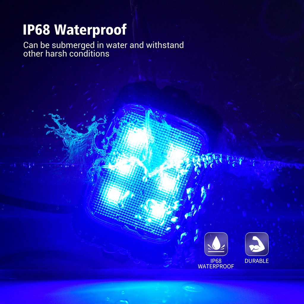 MICTUNING Upgraded 8 Pods C3 RGBW LED Rock Lights Wireless Control ...