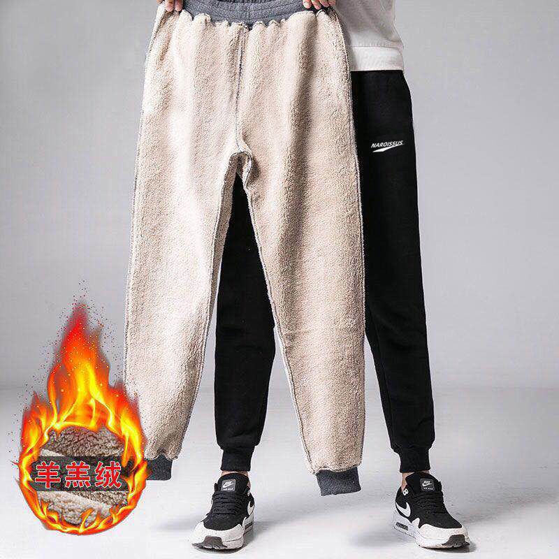 ฤดูหนาวหนาบวกกำมะหยี่กางเกงลำลองกางเกงขายาวชายสวมใส่ด้านนอกเยาวชนอบอุ่น ...