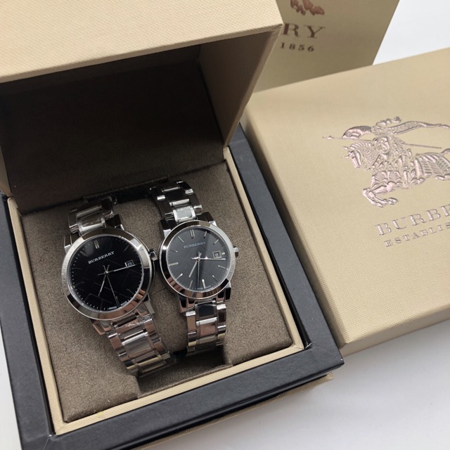 Burberry city black dial silver พร้อมส่ง3ไซส์ ️ bu9101 - wp.brandname ...